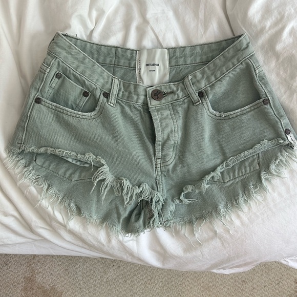 One Teaspoon | Shorts | Sage Green One Teaspoon Bonita Cut Off Denim ...